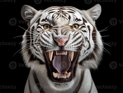 Tiger Growling Black And White