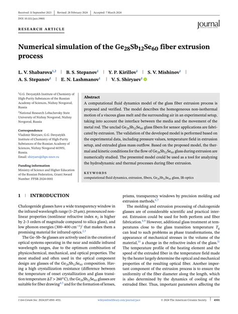Numerical Simulation Of The Ge28sb12se60 Fiber Extrusion Process