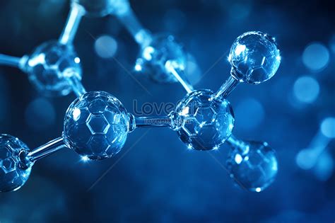 청색 분자 구조 배경