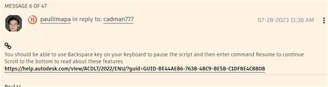 solved stop command in script autodesk community