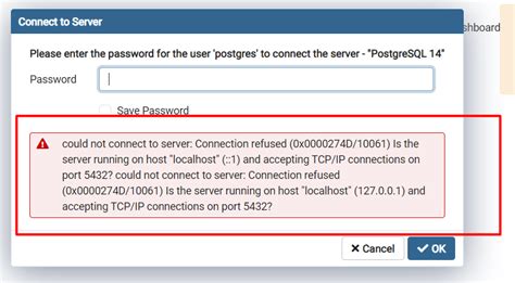 Could Not Connect To Server Connection Refused