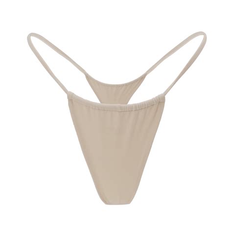 Swim Ruched String Thong Beige Davis Active