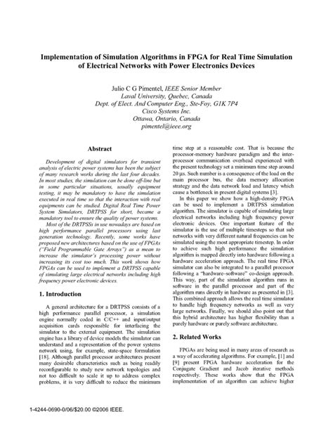Pdf Implementation Of Simulation Algorithms In Fpga For Real Time