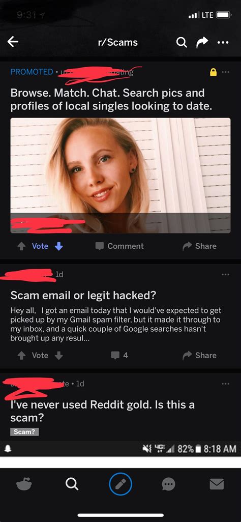 A “sexy Singles” Scam Is Being Advertised On Rscams Rfacepalm