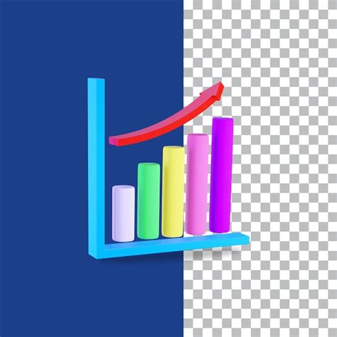 Premium Psd Psd 3d Rendering Bar Graph For Analytic Statistical