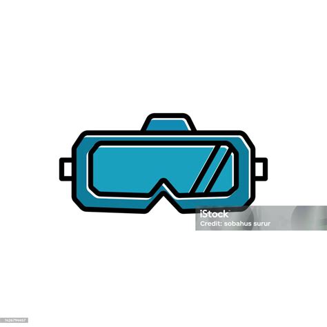 가상 현실 안경 선형 색상 아이콘입니다 간단한 그림 모바일 개념 앱 아이콘 및 웹 디자인 편집 가능한 스트로크 디자인 템플릿 벡터 0명에 대한 스톡 벡터 아트 및 기타