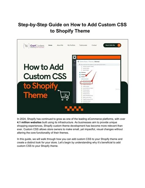 Ppt A Simple Guide To Adding Custom Css To Shopify Themes Powerpoint