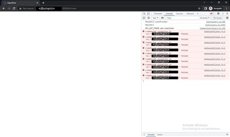 Blank Screen While Trying To Access Openflow Opencore Openiap