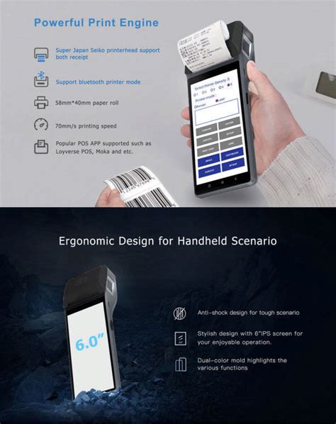 Buy Wholesale China Google Service G Qr Scaner Nfc Handheld Android Pos Terminal Z