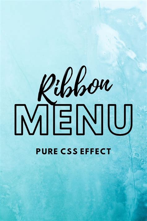 Create Ribbon Style Navigation Menu Html Css