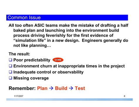 verification planning and metrics to ensure efficient program execution