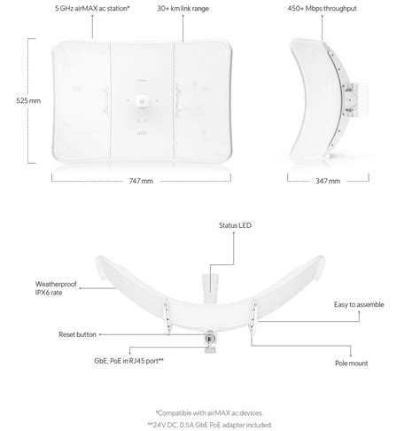 Ubiquiti Airmax Litebeam Ac 5 Ghz Cpe Lbe 5ac Xr Au