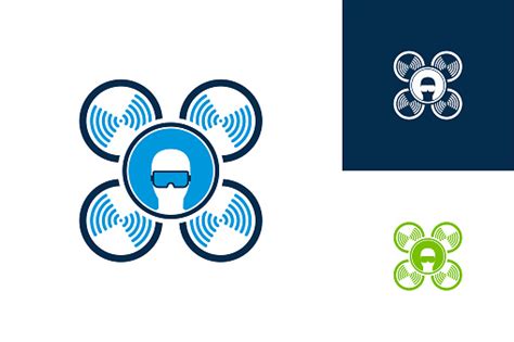 가상 현실 무인 항공기 로고 템플릿 디자인 벡터 엠블럼 디자인 개념 창조적 인 기호 아이콘 가상현실에 대한 스톡 벡터 아트 및 기타 이미지 Istock