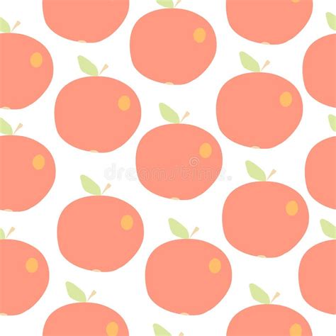 Cute Apples Seamless Vector Background Stock Vector Illustration Of
