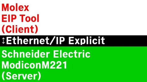 molex eiptool client and schneider modiconm221 server ethernet ip