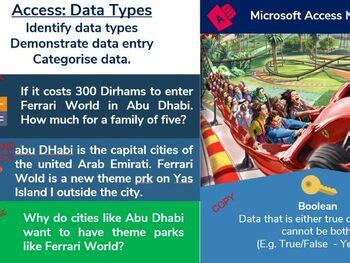 Access Database Data Types And Data Entry 1 6 By Wolsey Academy
