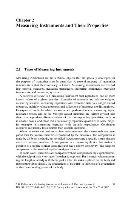 pdf measuring instruments and their properties 2 1 types of measuring