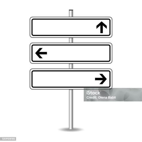 세 방향 도로 표지판 개념 플랫 스타일의 벡터 일러스트 디자인 3가지 개체에 대한 스톡 벡터 아트 및 기타 이미지 3가지
