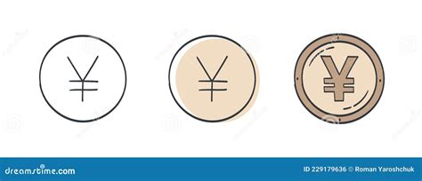Icons Of Yen Or Yuan A Drawn Symbol Of Yen Or Yuan Signs Of The