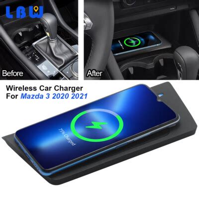 For 2020 2021 Mazda 3 Qi Wireless Charger Phone Center Console Fast