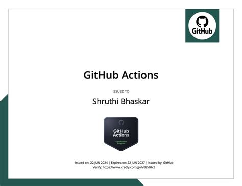 Shruthi Bhaskar On Linkedin Githubactions Certification Github