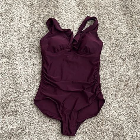 Kona Sol Swim Kona Sol Maroon One Piece Swimsuit Poshmark