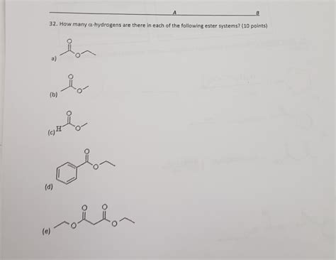 Solved 32 How Many Hydrogens Are There In Each Of The