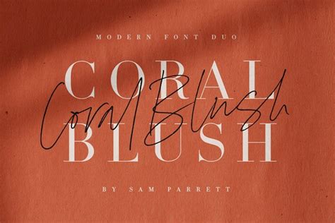 Coral Blush Font Duo Serif And Script Digital Fonts Plus Etsy Canada