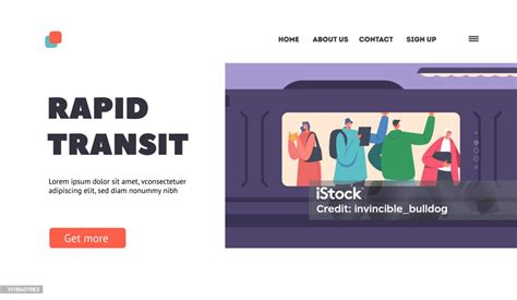 빠른 교통 방문 페이지 템플릿 지하철 지하철에있는 사람들 대중 교통의 남성과 여성 승객 개념에 대한 스톡 벡터 아트 및 기타 이미지 Istock