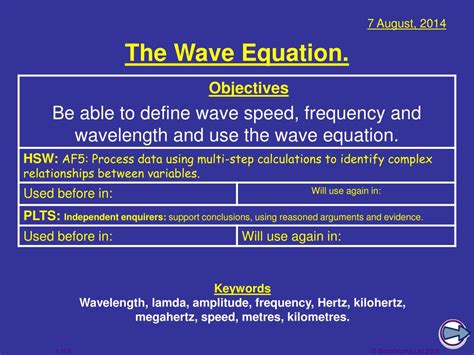 PPT The Wave Equation PowerPoint Presentation Free Download ID 2970313