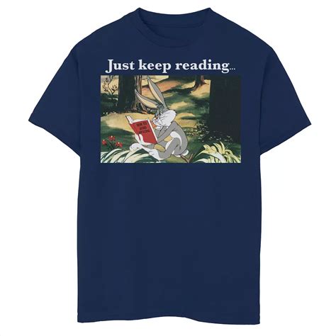 Boys 6 20 Looney Tunes Bugs Bunny Just Keep Reading Meme Graphic Tee