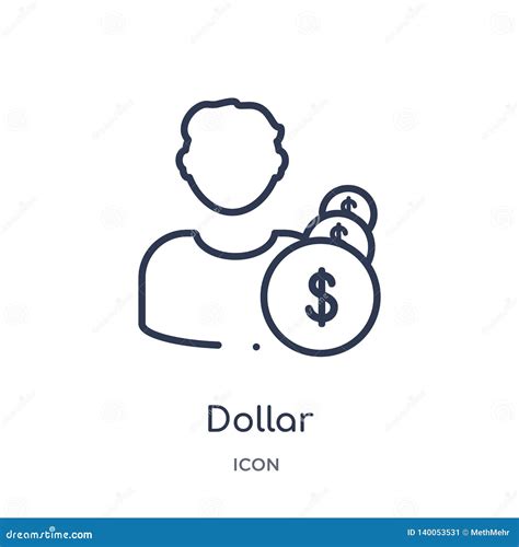 Linear Dollar Icon From Cryptocurrency Economy And Finance Outline