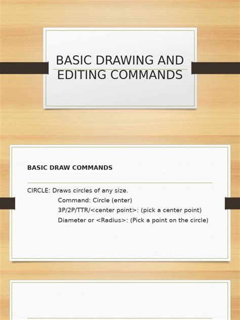 basic drawing and editing commands pdf circle curve