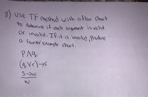 Solved 8 Use Tf Method With A Flow Chart To Determine If