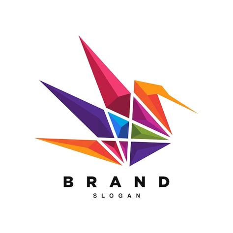premium vector abstract colorful origami bird in stylized triangle
