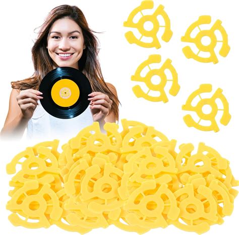 Croblissful 100 Pcs Flat Plastic Record Adapters Snap In Inserts To Make 7 Inches Croblissful 100 Pcs Flat Plastic Record Adapters Snap In Inserts To Make 7 Inches