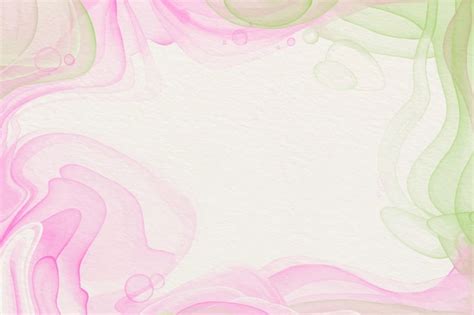 수채화 분홍색과 녹색 배경 무료 벡터