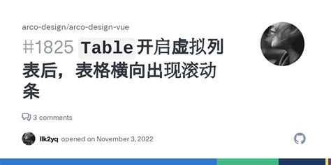 Table 开启虚拟列表后表格横向出现滚动条 Issue arco design arco design vue GitHub