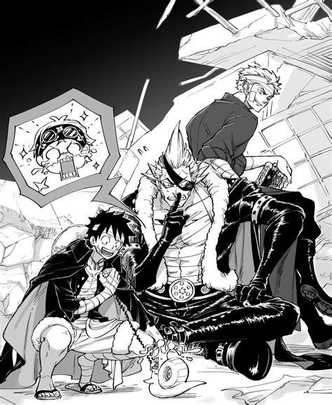 Monkey D Luffy Roronoa Zoro X Drake And Koby One Piece Drawn By