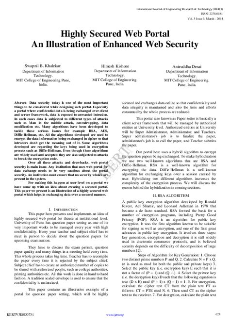 Pdf Ijert Highly Secured Web Portal An Illustration Of Enhanced Web