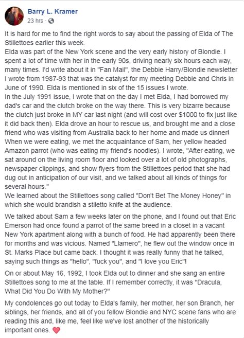 Elda Gentile Of The Stilettos Dies At 68 The World In The Subject