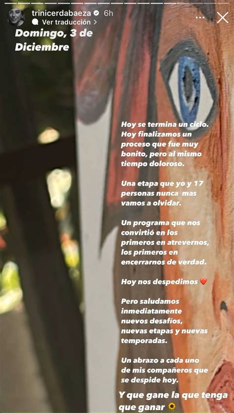 Un Proceso Muy Bonito Pero Doloroso El Mensaje De Trinidad Cerda A