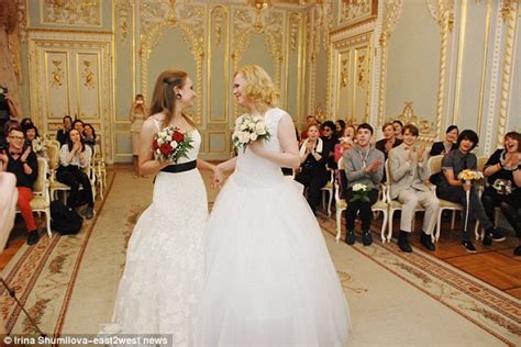 Moment Russian Lesbian Couple Walk Down Aisle Thanks To Legal Loophole
