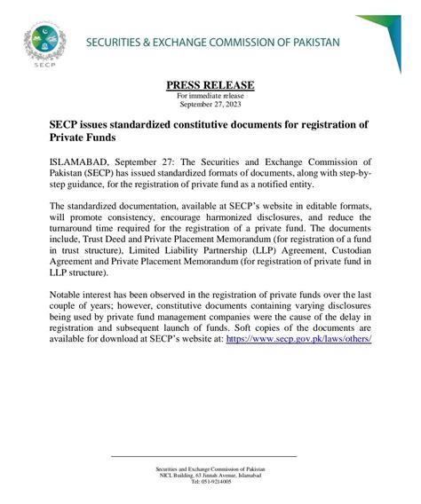 Secp On Linkedin The Secp Has Introduced Standardized Constitutive