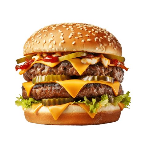 Big Beef Cheese Burger With Pickles Ai Generated Hamburger Burger