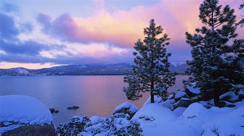 Winter Lakes Lake Tahoe Colors Wallpapers Hd Desktop And Mobile