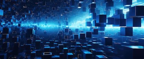 Futuristic Digital Blockchain Network Concept Art Premium Ai