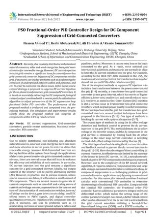 PSO Fractional Order PID Controller Design For DC Component Suppression Of Grid Connected