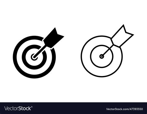 Target Icon Set Goal Icon Marketing Icon Vector Image