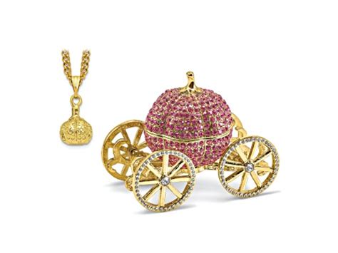 Eternally Yours Pink Pumpkin Coach With Ring Pad Trinket Box 1cj1na Jtv